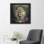 Tableau Lion Mafia S. Binet Fleur Rouge - Ambiance Cadres Quimper